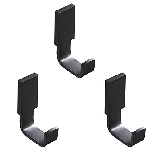 Flybath Coat Hook Brass Robe Towel Hooks Contemporary Style Matte Black Finish Wall Mounted - 3 Pack