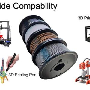 Maths PLA+ 3D Printer Filament 1.75mm (±0.02 mm), 0.25Kg/Spool, Total 1Kg/2.2lb, Independent Vacuum Package. 4 Colors Pack for 3D Printer & 3D Pen-Golden(Dark), Silver, Black, White