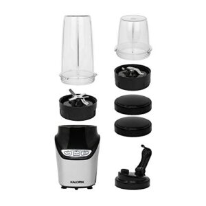 Kalorik NBL 43216 BK 8-Piece Nutrition Blender Set, 1500 W Power, Black and Silver