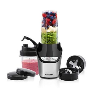 kalorik nbl 43216 bk 8-piece nutrition blender set, 1500 w power, black and silver