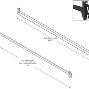 Wallace Flynn bedCLAW 82" Hook-On Bed Rails for Twin XL, Full XL, Queen, and King Size Beds