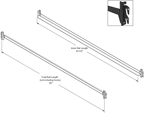 Wallace Flynn bedCLAW 82" Hook-On Bed Rails for Twin XL, Full XL, Queen, and King Size Beds