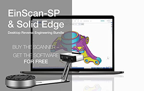 Shining3D [ EinScan-SP ] White Light Desktop 3D Scanner with Solid Edge SHINING3D Edition CAD Software, 0.05mm Accuracy, 4s Scan Speed, 1200mm Cubic Max Scan Volume, Fixed/Auto Scan Mode