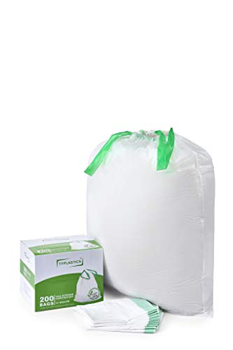 TYPLASTICS Tall Kitchen Drawstring Trash Bags 13 Gallon (200 Count)