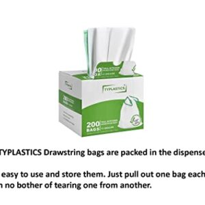 TYPLASTICS Tall Kitchen Drawstring Trash Bags 13 Gallon (200 Count)