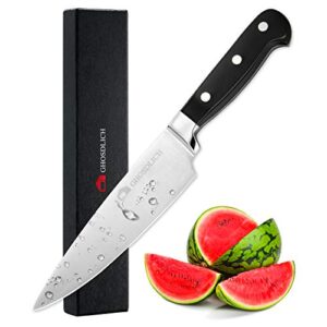 ghosdlich 6 inch chef knife kitchen knife forged from german stainless steel x50cr15mov (hrc58), full tang, sharp classic cooks knife with ergonomic handle for home kitchen restaurant