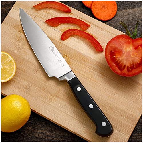 GHOSDLICH 6 inch Chef Knife Kitchen Knife Forged from German Stainless Steel X50Cr15Mov (HRC58), Full Tang, Sharp Classic Cooks Knife with Ergonomic Handle for Home Kitchen Restaurant