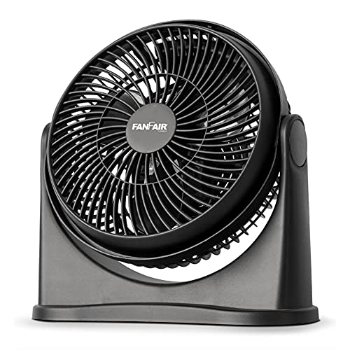 FanFair 8” Turbo Fan High Performance Air Circulator High Velocity Fan Powerful 3 Speeds, Portable with Adjustable Tilt, White Noise Quiet Operation Fully Assembled Ready to USE