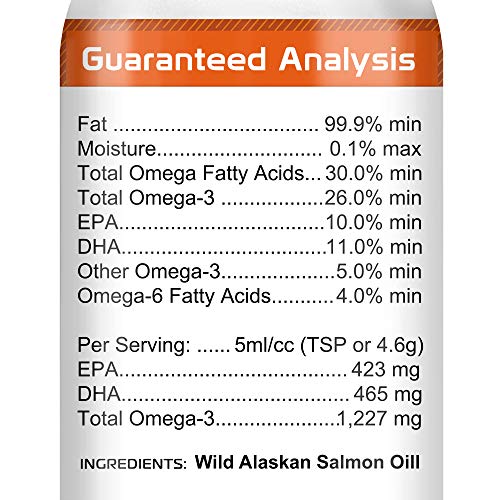 32oz Salmon Oil Omega 3 for Dogs - Fish Oil for Pets - Joint Health - Allergy Relief - Itch Relief, Shedding - Skin and Coat Supplement – Wild Alaskan Salmon Oil - Omega 3 6 9 - EPA & DHA Fatty Acids