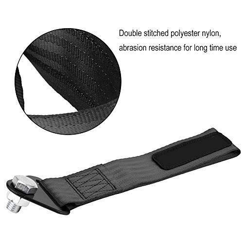 Tow Strap Universal Tow Recovery Strap High Strength Racing Car Tow Strap Tow Rope for Front Rear Bumper Towing Hook (Balck)