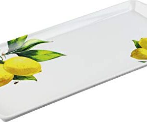 Calypso Basics Fresh Lemons by Reston Lloyd 2pc Melamine Tray Set, Lemons with Honey Bees