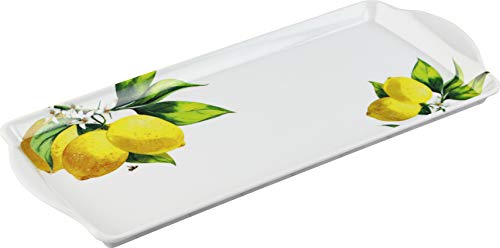 Calypso Basics Fresh Lemons by Reston Lloyd 2pc Melamine Tray Set, Lemons with Honey Bees