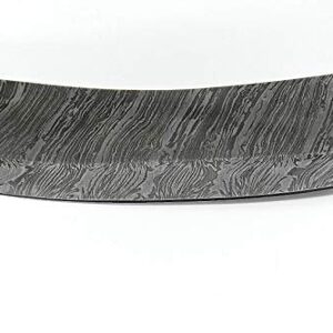 CK-12 Handmade Damascus Steel 12.00 Inches Cleaver Style Knife – Solid Rose Wood Handle. Full Tang Comes with Leather Sheath