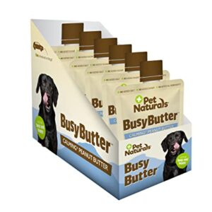 Pet Naturals BusyButter Easy Squeeze Calming Peanut Butter for Dogs, 6 Pouches - Great for Treats, Lick Mats, Training, Calming, and Occupier Toys