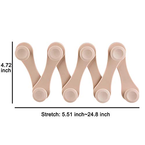 Modern Style Originality Expandable Coat Rack Plastic Multi-Purpose Closet Hook Bathroom Kitchen Hang Rack Wall Mounted Hole Free Installation (Pink, 8 Hooks)