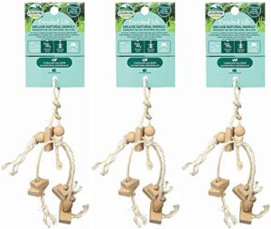 oxbow animal health 3 pack of enriched life deluxe natural dangly small pet chew toys