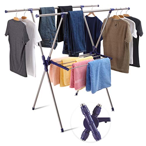 Smart Some Clothes Drying Rack - Foldable Drying Racks for Laundry, Heavy Duty Stainless Steel for Indoor and Outdoor Use (Easy Assembly Video)