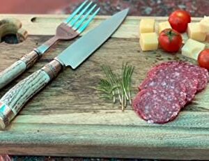 Knife & Fork Set with deer handle traditional made in Argentina Gaucho knife Steak Sets