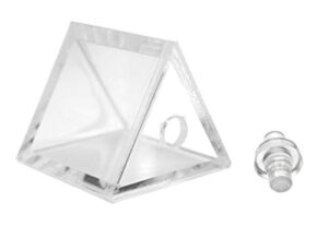 hollow acrylic prism & stopper, 1.5 inch - great for studying snell's law of refraction - eisco labs