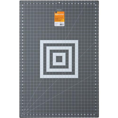 Fiskars Craft Supplies: Self Healing Cutting Mat for Crafts, Sewing, and Quilting Projects, 24x36” (12-83727097J), Gray & Acrylic Ruler, 6x24 Inch