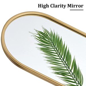 VVK Gold Full Length Oval Mirror for Wall, 47" Antique Mirror, Mirror Circle with Gold Metal Frame, Wall Mounted Mirror Perfect for Your Kitchen, Locker Room, Bedroom, Living Room and Hallway-1