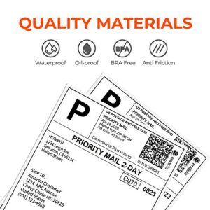 MUNBYN 4"x6" Direct Thermal Shipping Label Compatible with DYMO LabelWriter 4XL 1744907,1755120, Perforated Postage Label Paper for MUNBYN, DYMO, Rollo, JADENS, Permanent Adhesive, 220 Labels/Roll