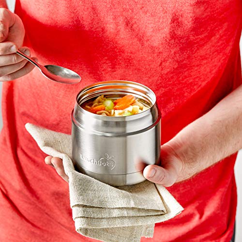 LunchBots 12oz Thermos Stainless Steel Wide Mouth - Insulated Thermos With Vented Lid - Keeps Food Hot or Cold for Hours - Leak-Proof Portable Thermal Food Jar is Ideal for Soup - 12 ounce - Navy