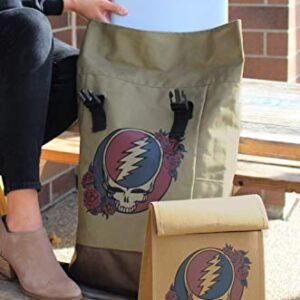 Ripple Junction Grateful Dead Steal Your Face Logo Roll Top Lunch Bag Reusable and Washable