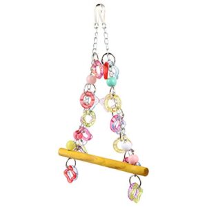 Pet Bird Swing Hanging Chewing Toy Parrot Stand Cage Swing Garden Decoration for Budgie Parakeet Cockatiel Conure Canary Finch