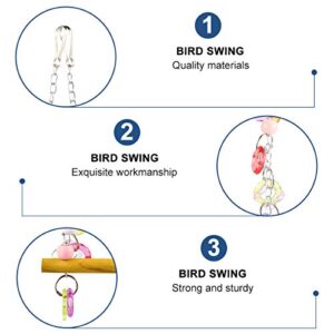 Pet Bird Swing Hanging Chewing Toy Parrot Stand Cage Swing Garden Decoration for Budgie Parakeet Cockatiel Conure Canary Finch