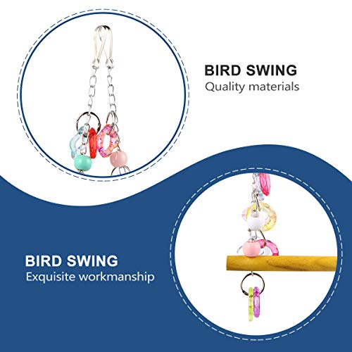 Pet Bird Swing Hanging Chewing Toy Parrot Stand Cage Swing Garden Decoration for Budgie Parakeet Cockatiel Conure Canary Finch