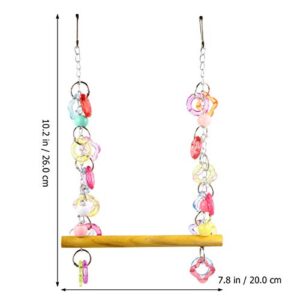 Pet Bird Swing Hanging Chewing Toy Parrot Stand Cage Swing Garden Decoration for Budgie Parakeet Cockatiel Conure Canary Finch