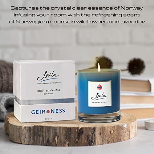 Laila Perfume Candle - Soy Wax Scented Candles For Home, Bathroom and Spa Room - Cotton Wick- Long Lasting Burn and Scent - Aromatherapy Candle with Relaxing Clean Fragrance