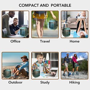 Little Big Chill Portable Personal Air Conditioner Fan,Rechargeable Cordless Mini Air Cooler/Humidifier Designed for Home,Office,Bedroom and Car.Ideal for Camping,Tailgating,The Beach,Green