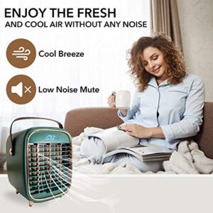 Little Big Chill Portable Personal Air Conditioner Fan,Rechargeable Cordless Mini Air Cooler/Humidifier Designed for Home,Office,Bedroom and Car.Ideal for Camping,Tailgating,The Beach,Green