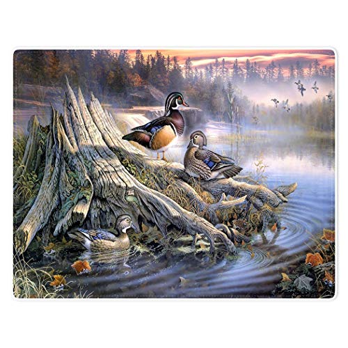 HommomH Mandarin Duck Blanket 50"x60" Lake Animal Soft Fluffy Fleece Throw for Sofa Bed