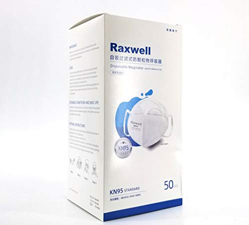 Raxwell KN95 RX9501 Disposable Face Mask 99% Filter Efficiency (50 Pack)