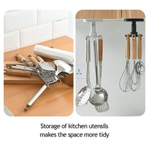 Under Cabinet Utensil Holder Hanger Hook for Kitchen and Bathroom 2 Pack