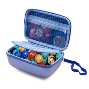 casematix travel case compatible with bakugan figures, bakucores and trading cards - hard shell case with padded divider and wrist strap compatible with collectible battle figures - case only