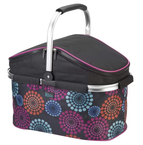 Room for Life - Insulated Market Basket - Bright Lights- Thermal Basket - Cooler - Zippered Tote for Food, Camping, Picnics