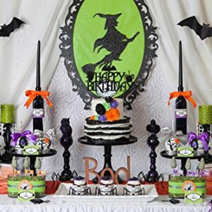 Black Glittery Halloween Birthday Cake Topper, Bat Cake Topper, Boo Cake Topper, Ghost Cake Topper, Halloween Cake Toppers, Boo Day Cake Topper, Halloween Birthday Decorations