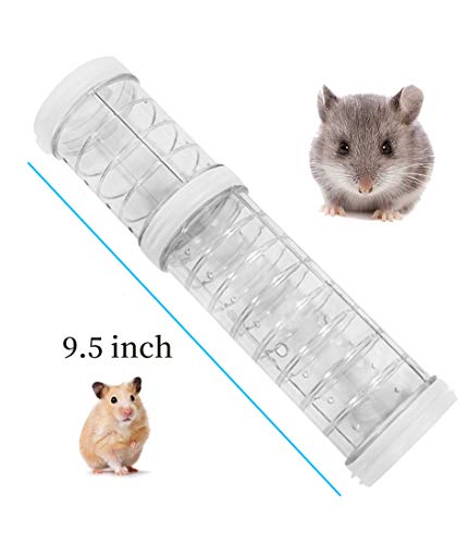 WishLotus Hamster Tubes, Adventure External Pipe Set Transparent MaterialHamster Cage & Accessories Hamster Toys to Expand Space DIY Creative Connection Tunnel Track Rat Toy (White)