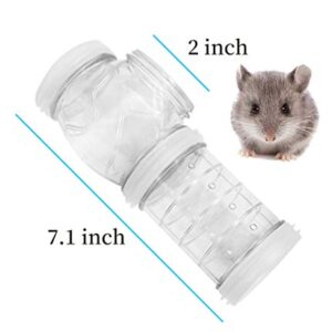 WishLotus Hamster Tubes, Adventure External Pipe Set Transparent MaterialHamster Cage & Accessories Hamster Toys to Expand Space DIY Creative Connection Tunnel Track Rat Toy (White)