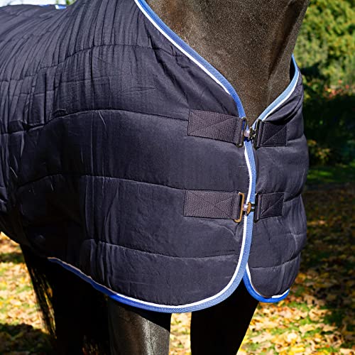 HORZE Glasgow Anti-Slip Stable Horse Blanket (100g Fill) - Dark Blue - 81 in