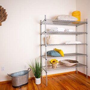 Omega 14" Deep x 42" Wide x 74" High 5 Tier Gray Starter Shelving Unit