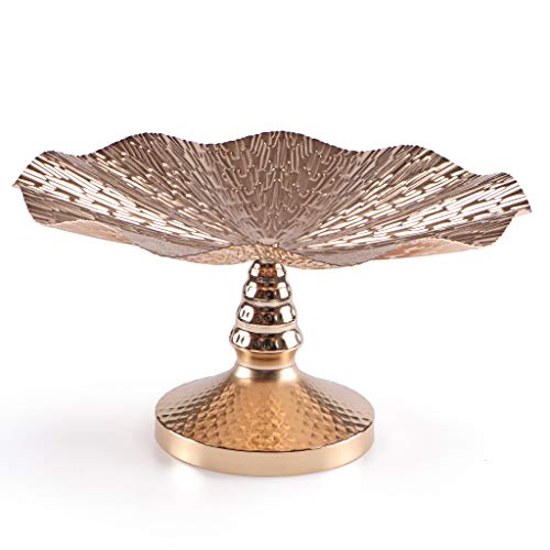 MDLUU Centerpiece Bowl, Centerpiece Holder Tray, Pedestal Decorative Bowl for Dining Room Table, Coffee Table, Living Room Decor, 13.3''Dia.×6.8''H (Gold)