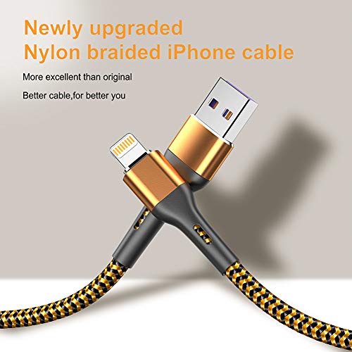 Durcord iPhone Charger 6FT/6/3/1.5, Lightning Cable Fast Charging iPhone Cable Nylon Braided iPhone Charging Cord Compatible with iPhone 14/13/12/11 Pro Max/XS MAX/XR/XS/X/8/7/Plus/6S/6/SE/5S/iPad