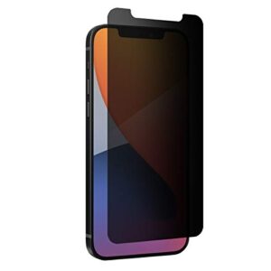 zagg invisibleshield glass elite privacy+ screen protector for iphone 12 pro max, two-way privacy filter, 4x stronger, anti-microbial treatment, anti-fingerprint technology, easy to install