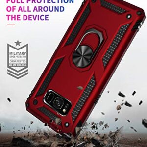 Samsung Galaxy S8 Plus Case with HD Screen Protectors, Androgate Military-Grade Metal Ring Holder Kickstand 15ft Drop Tested Shockproof Cover Case for Samsung Galaxy S8+ (2017) Red