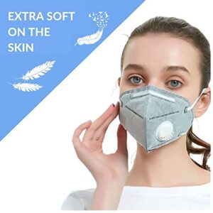 Face Mask Disposable 10 Pack | Sport Face Mask with Breathing Valve Grey | Face Mask for Women and Men | Disposable Face Masks Lightweight with Earloops , Breathable and Comfortable!